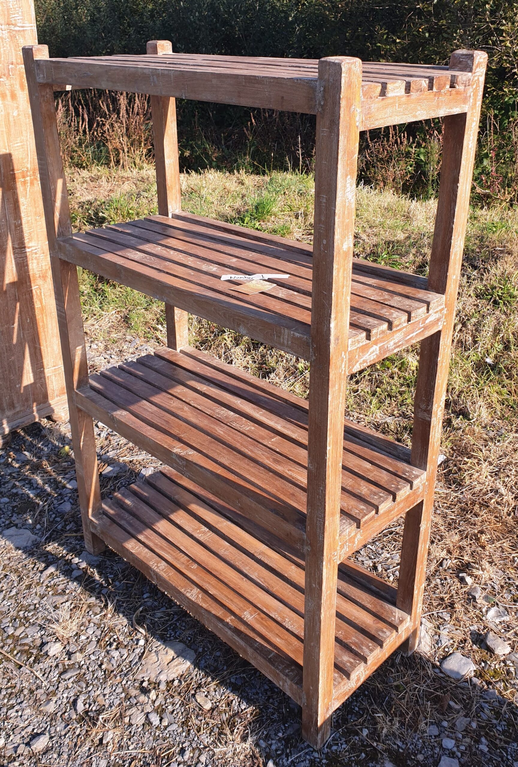 Teak freestanding shelf unit - East Meets West